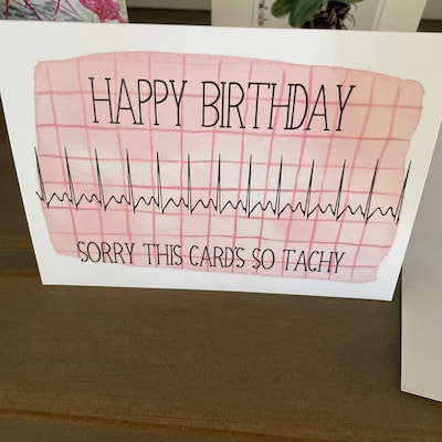 ECG Trace Funny Card Doctor/nurse/paramedic Birthday Cardiology Humour ...