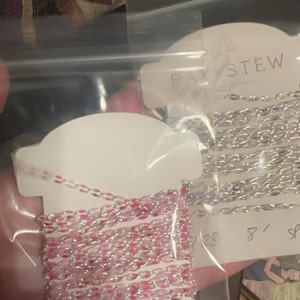 Pink Multi Color Enamel Chain, Multi Color Chain, Permanent Jewelry ...