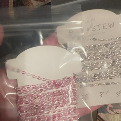 Pink Multi Color Enamel Chain, Multi Color Chain, Permanent Jewelry ...