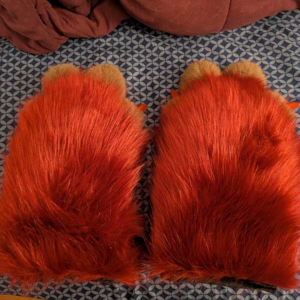 Furry Paws With Star Pattern and Colorful Style | Fluffy Fursuit ...