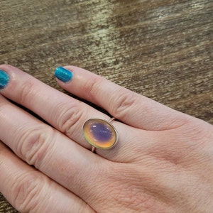 Adjustable Mood Ring Sterling Silver With Color Changing Mood | Etsy