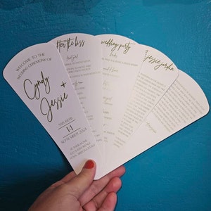 Chalkboard Wedding Program Fans, Modern Petal Fan Programs, Black Tie Wedding Fan Programs ...