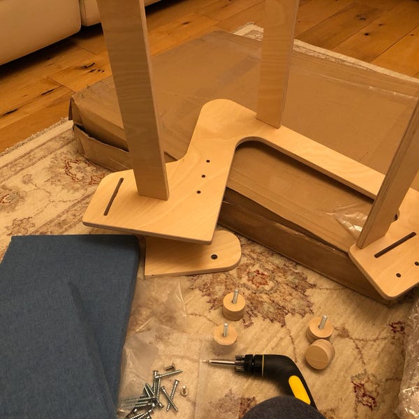 Computer Desk Adjustable Wooden Table Standing Plywood Office Furniture ...