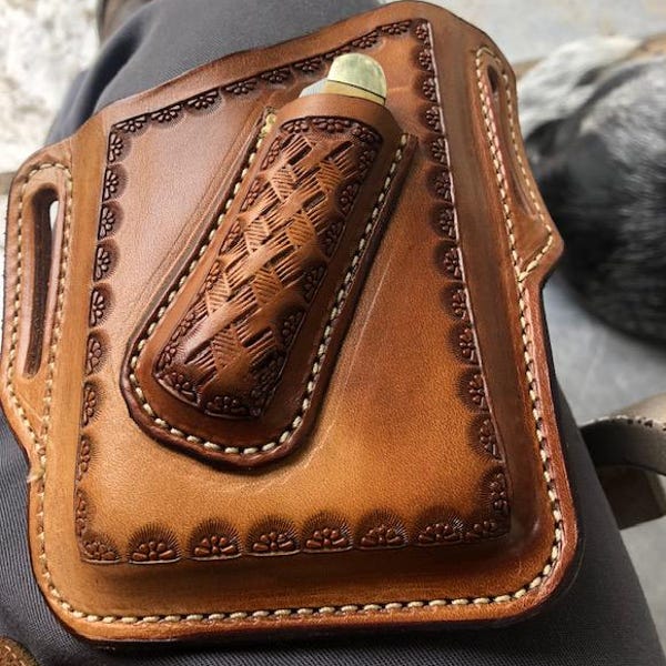 Custom Leather Cell Phone/ Trapper Combo Case - Etsy