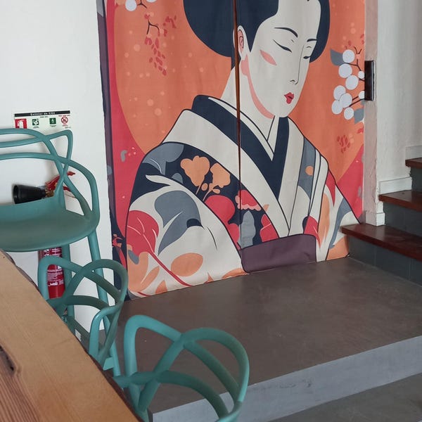 Japanese Shoji Screen Noren Door Curtain With Velcro/grommet/sleeve ...