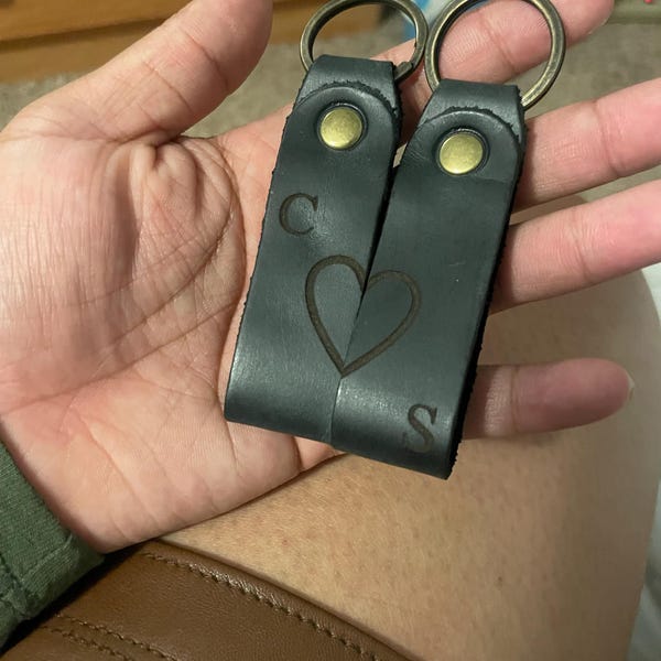 Personalized Leather Keychain, Custom Keychain for Men, Leather ...