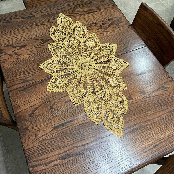 Oval Doily Crochet Pattern, Crochet Table Runner Patterns, Pineapple ...