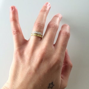 Stackable Name Ring Initial Ring Silver Id Ring Gold Stacking Ring Personalized Ring Gold Name ...