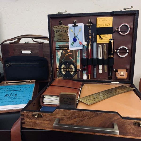 Wood Briefcase for Writers. Handmade With Walnut and Leather. Carry ...