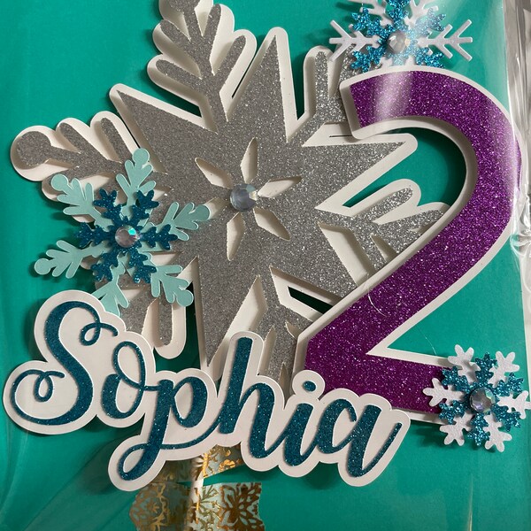 Frozen Snowflake Cake Topper - Handmade - Frozen Party - Girl ...