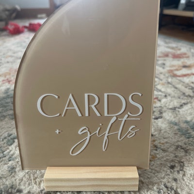 Cards & Gifts Half Arch Table Sign Gift and Cards Sign Modern Script ...