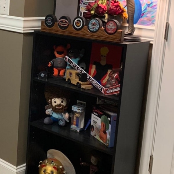 Handmade Hockey Puck Holder -wall Mount Floating Rack Display Case 5 ...