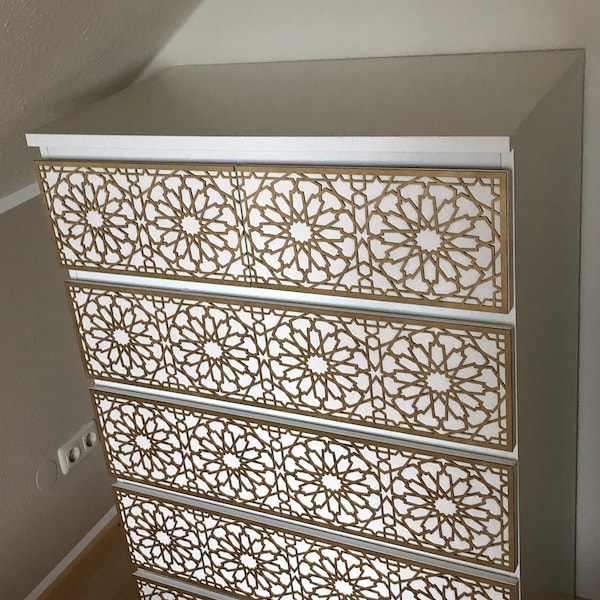 Wooden Overlays Ready to Apply - Set of 6, Kit for Tall Malm 6 Drawers ...