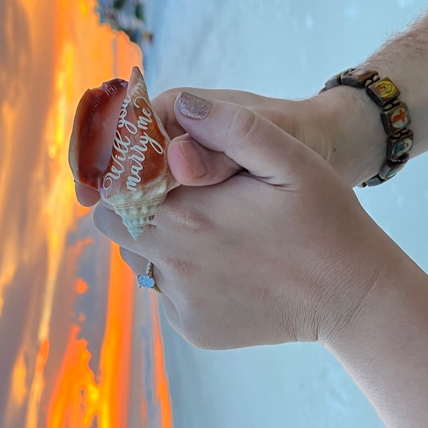 Proposal Seashell Ring Box,beach Ring Holder,getting Engaged Ring ...