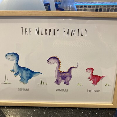 Personalised PANORAMIC Family Tree Print With Pets, Custom Family Tree ...
