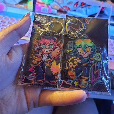 DOUBLE SIDED Chibi Star Guardian Xayah and Rakan Acrylic Keychains ...