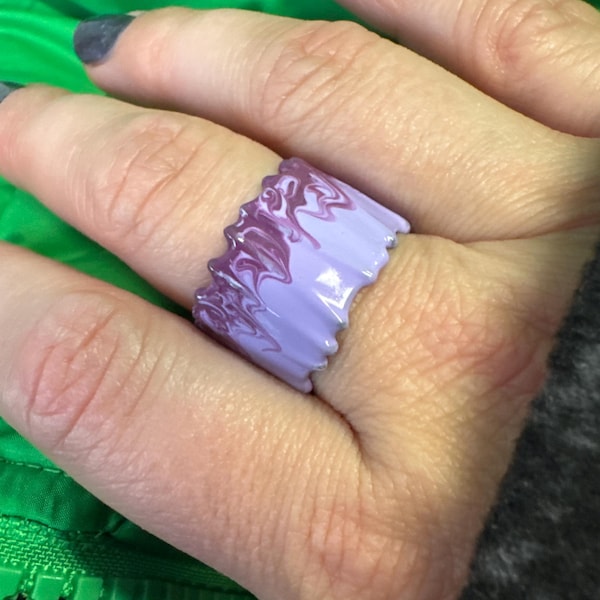 Monet Garden Enamel Blue and Adjustable Ring Size US6-8, Flower Pearl ...