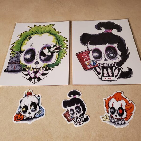 Beetlejuice Skull Print - Etsy