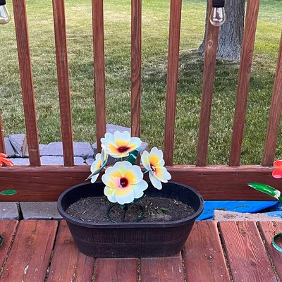 Discounted Flawed Handcrafted Vibrant Small Metal Flower Bouquet Yard ...