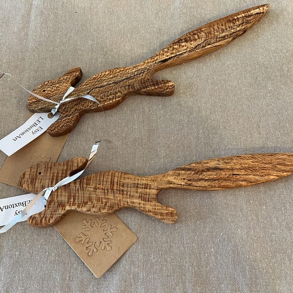 Wooden Squirrel Oven Rack Push Pull Stick, Handcrafted Kitchen Tool ...