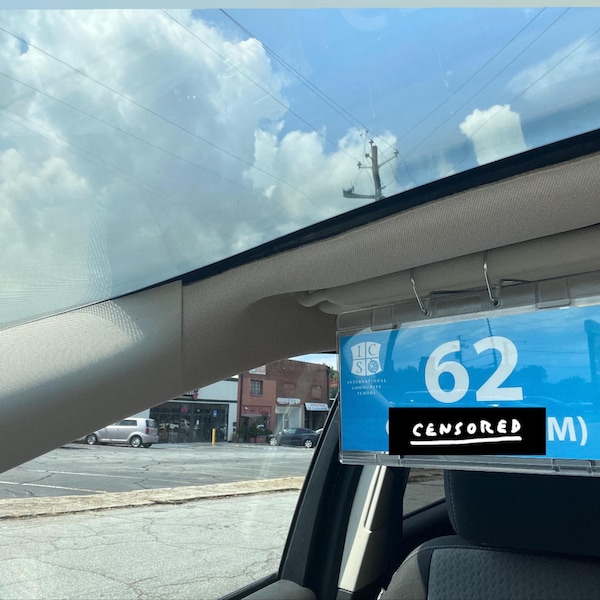 Student Pick up Permit Holder, Carpool Lane Display, Swing It Down to ...