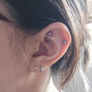 THREADLESS Push Pin Flat Back 16G/18G/20G Labret Stud,implant Titanium ...