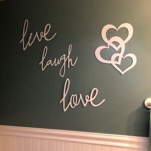 Stacked Hearts Sign 3 Hearts Wall Decor Cutout Metal Hearts Love Decor ...