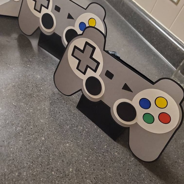 2 Video Game Controller Birthday Party Balloon Holder Centerpiece Cake ...