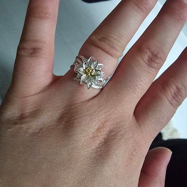 Edelweiss Ring , Silver Filigree - Handmade in Italy - Etsy