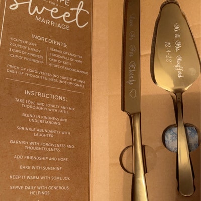 Engraved Wedding Cake Server Gift Box Set, Gift for Wedding, Gift for ...
