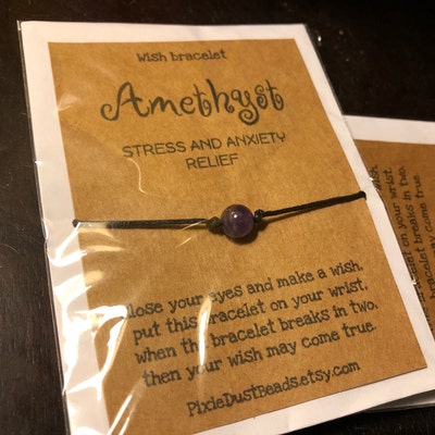 Amethyst Wish Bracelet Gemstone Bracelet Amethyst Jewelry Amethyst ...