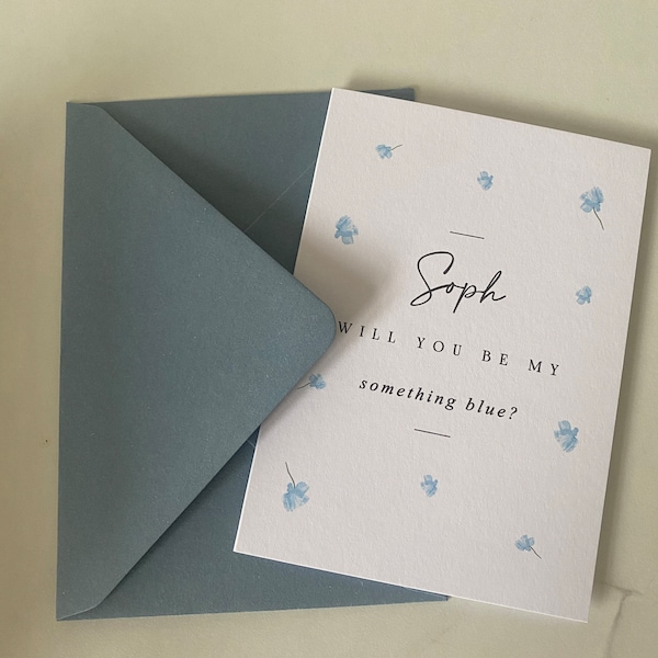 Will You Be My Something Blue Proposal Card, Proposal Gifts, Card ...