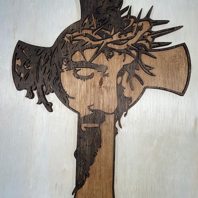 Jesus and Cross Laser Cut File. Vector File for Laser Cutting. Wall Art ...