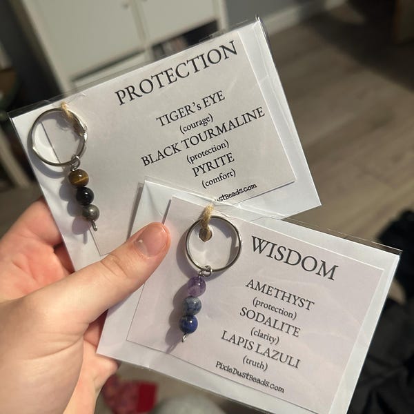 Crystal Keyring With Rough Stone Gemstone Keyring Gift for Friend - Etsy