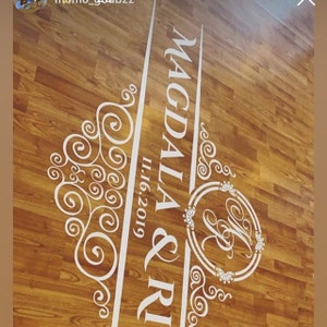 Custom Wedding Dance Floor Decal Removable Personalized Wedding Date ...