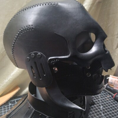 Skull Mask Leather Pattern PDF With Horns by Leatherhubpatterns - Etsy