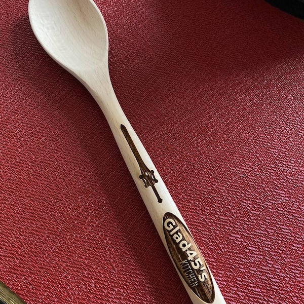 Personalized Beech Wood Spoon, Laser Engraved Cooking Gift - Etsy