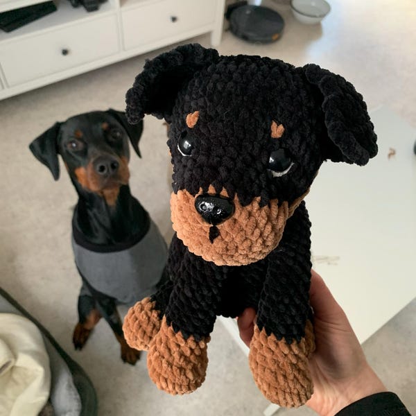 Crochet Pattern Dog/ Amigurumi Rottweiler Puppy Tutorial/ Stuffed Dog ...