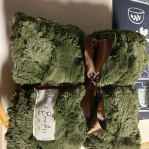 Adult Minky Blanket, Gifts for Mom Moss Green Glacier, Adult Throw ...