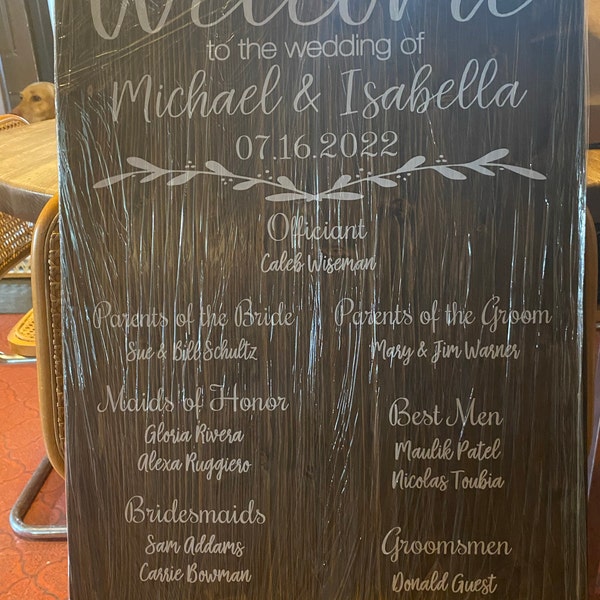 Wedding Program Sign | Bridal Party Sign | Alternative Wedding Program ...