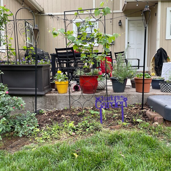 Custom Garden Sign - Plasma Cut, Steel Sign - 15" Wide by 19.5" Tall ...