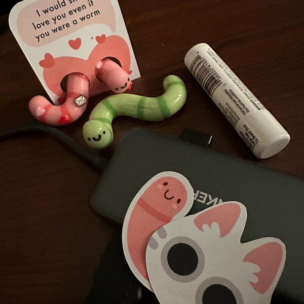 Worm Phone Charm Buddy - Adopt A Mini Earthworm Pet, Handmade ...