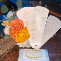 Rustic Wooden Floral Wedding Program Fans Petal Fan - Etsy