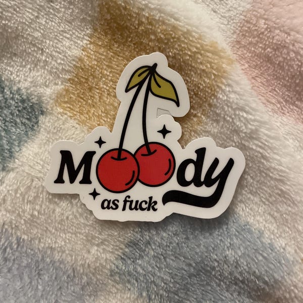 Overstimulated as a MF Waterproof Sticker, Groovy Sticker, Self Care ...