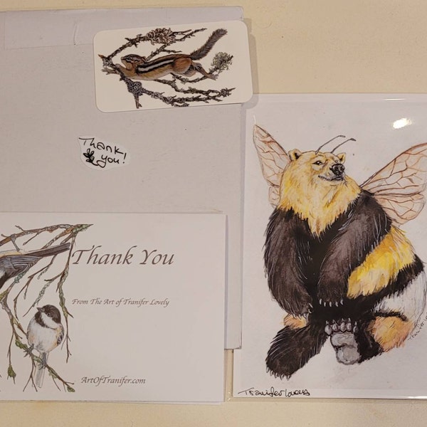 Bumble Bear, Art Prints, Watercolor Bear, Bumblebee Painting, Bee Art ...