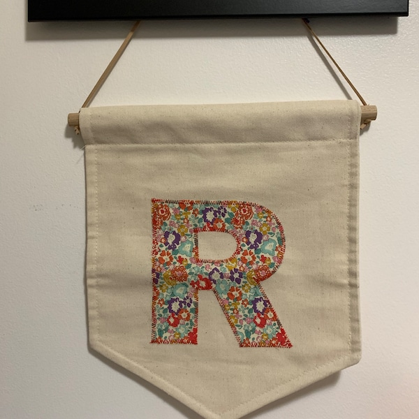 Personalised Wall Hanging Banner, Fabric Pennant for Kids Rooms and ...