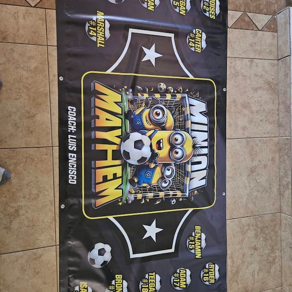 Soccer Team Banner - Custom Soccer Banner, Printed, Grommets, Soccer ...