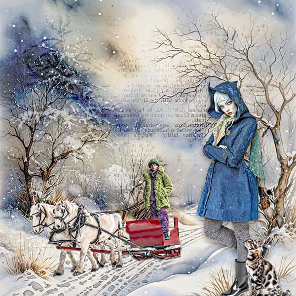 Winter Fashion Peculiar People 60 Clipart Bundle + 25 Backgrounds, for ...