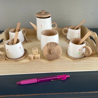Wooden Tea Set Toy, Pretend Play, Tea Set Kids, Wooden Toys, Montessori ...