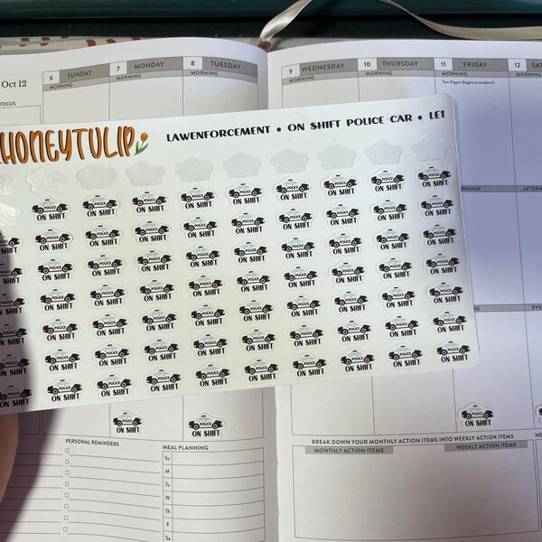 Police Law Enforcement Schedule Stickers, on Shift Work Stickers ...